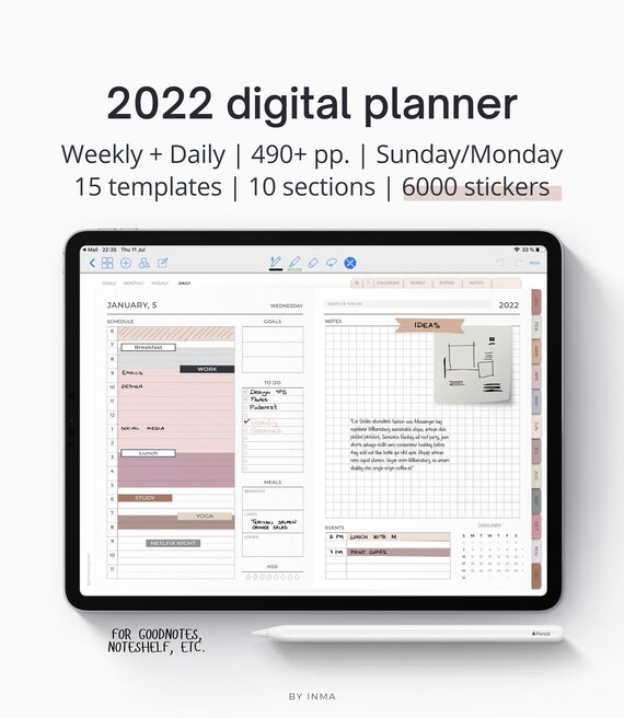 Paper Paper & Party Supplies Calendars & Planners Digital Daily Planner ...