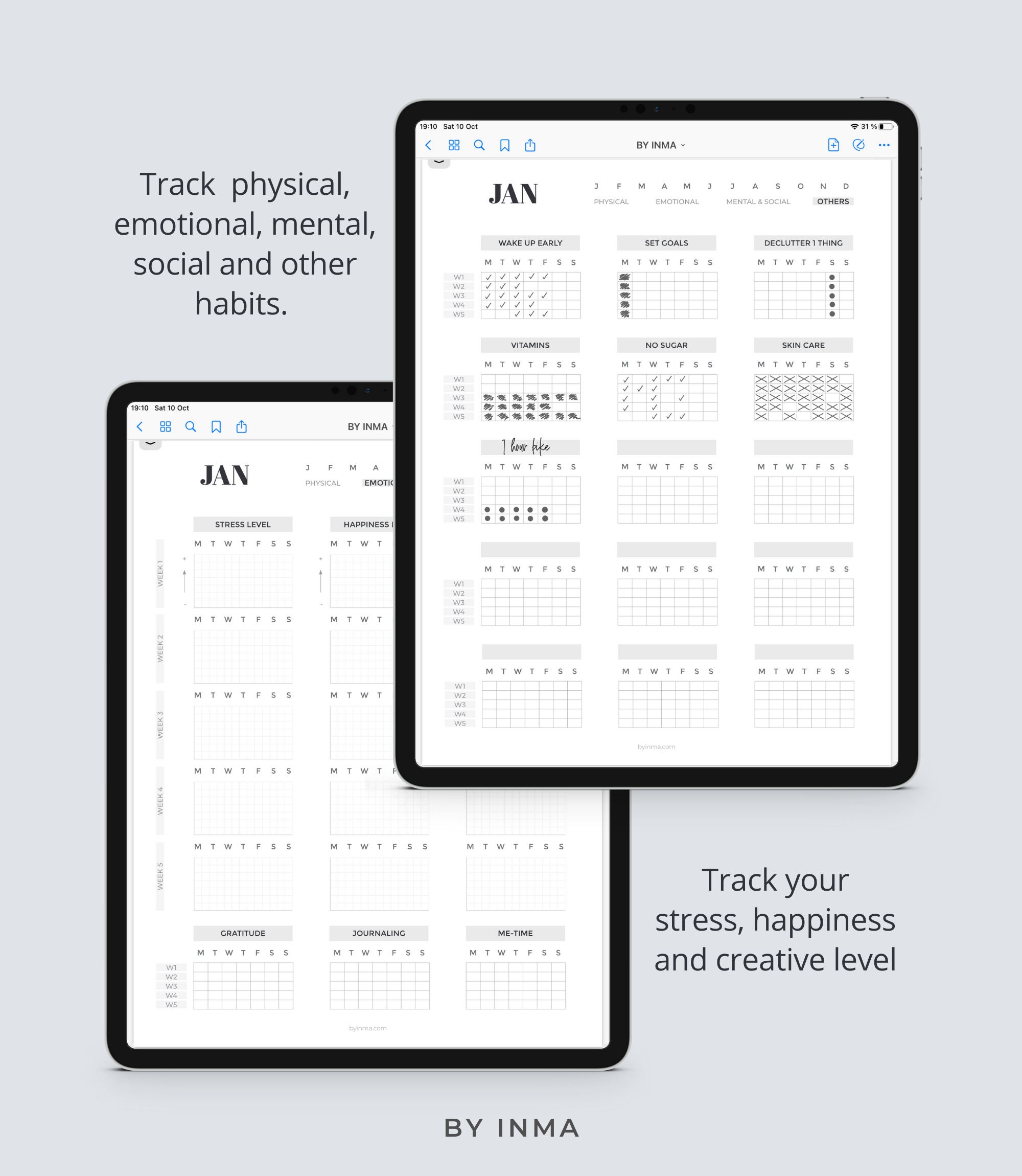Habit Tracker Journal Digital Journal Daily Habit Tracker | Etsy