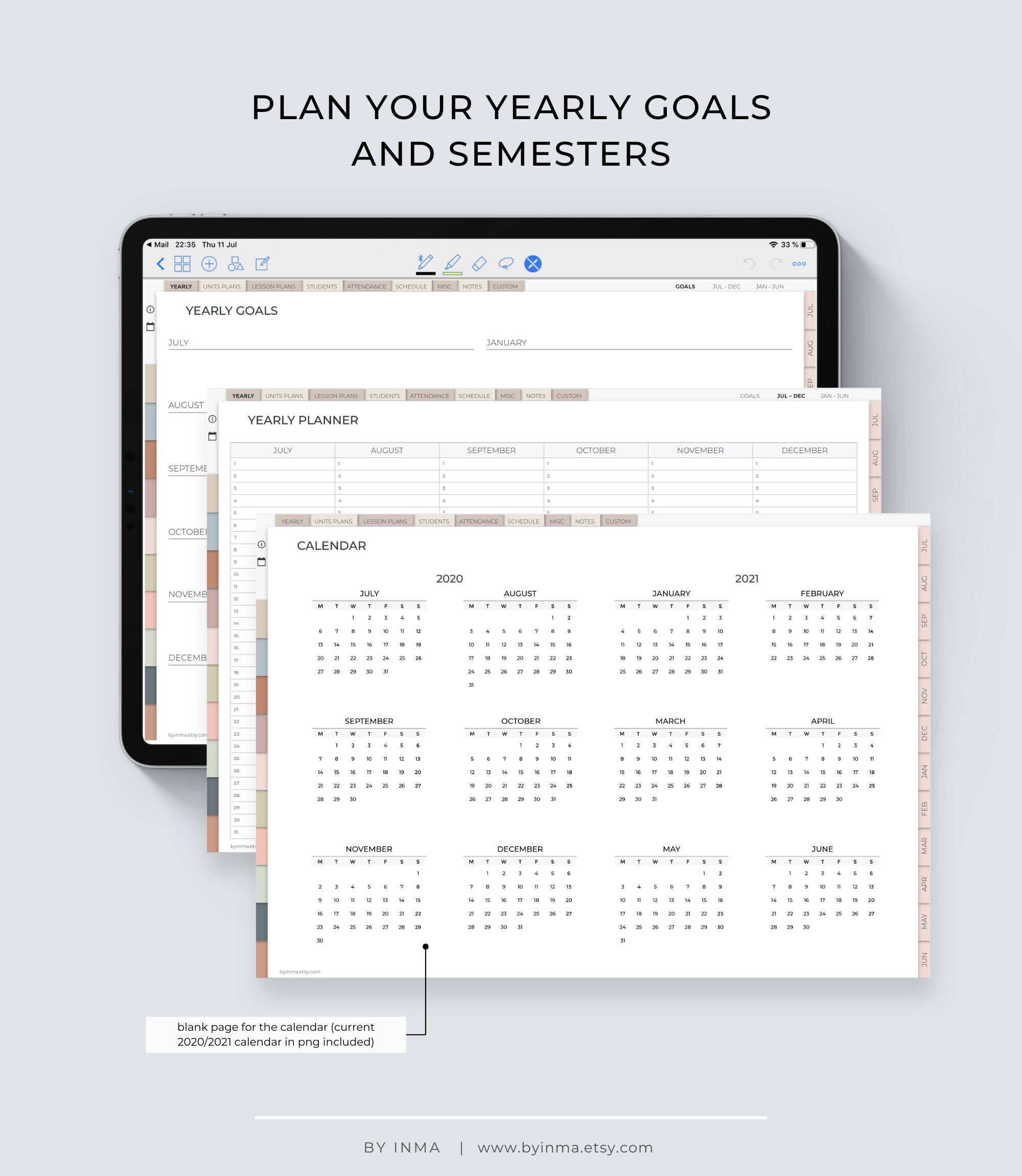 Teacher planner Goodnotes undated Digital lesson planner for | Etsy