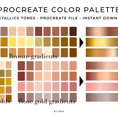 Golden Gradient/procreate Palette Metallic Gradients/gold - Etsy