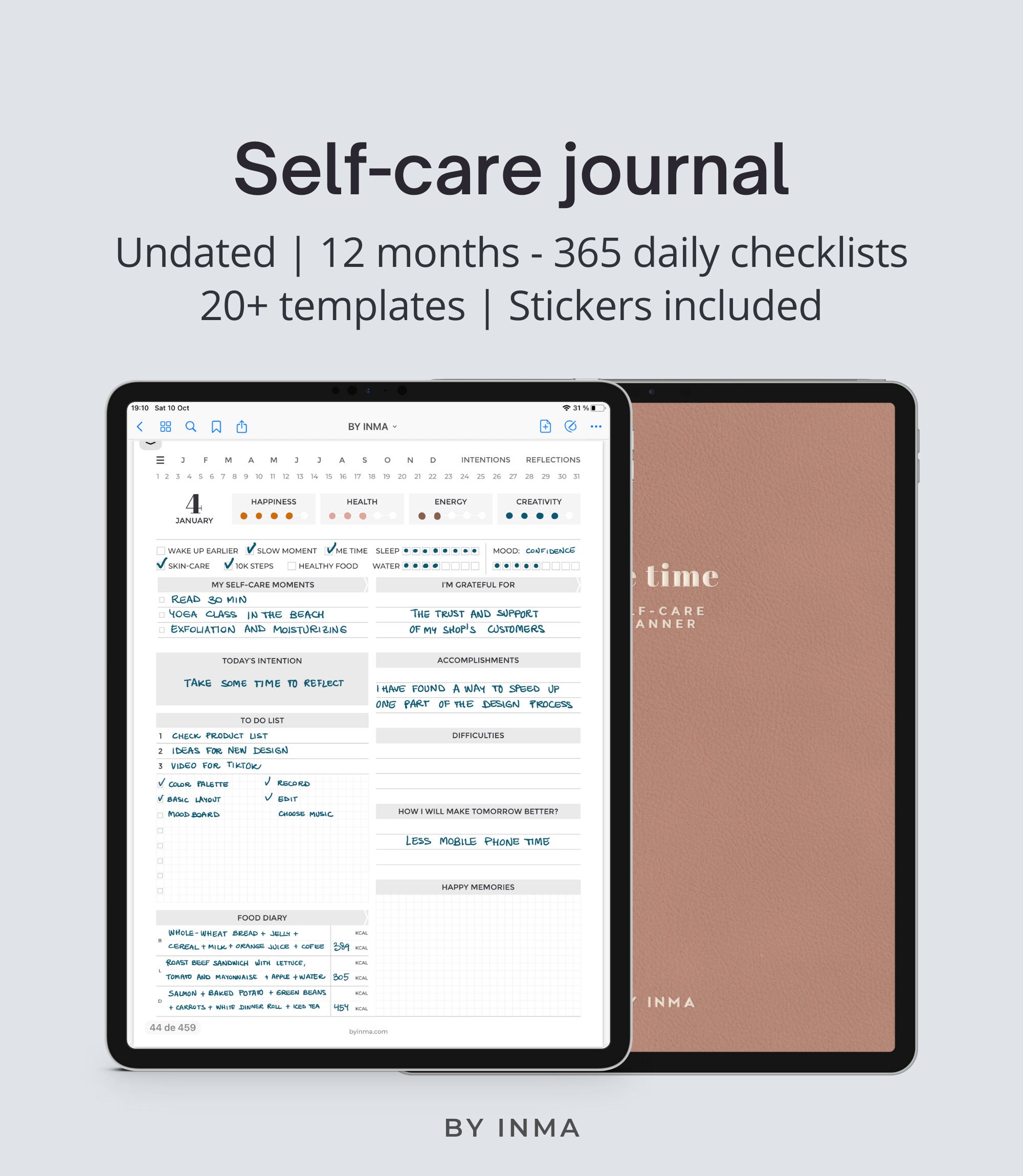 Self Care Journal Digital Daily Check in Journal Self Care - Etsy