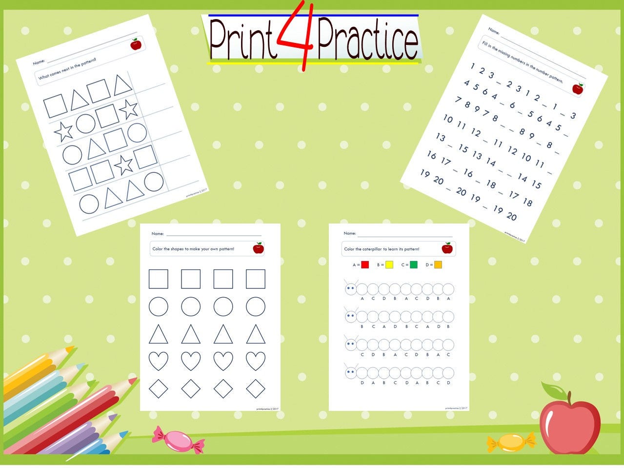 Pattern Practice Pattern Worksheets Practice Worksheets Etsy