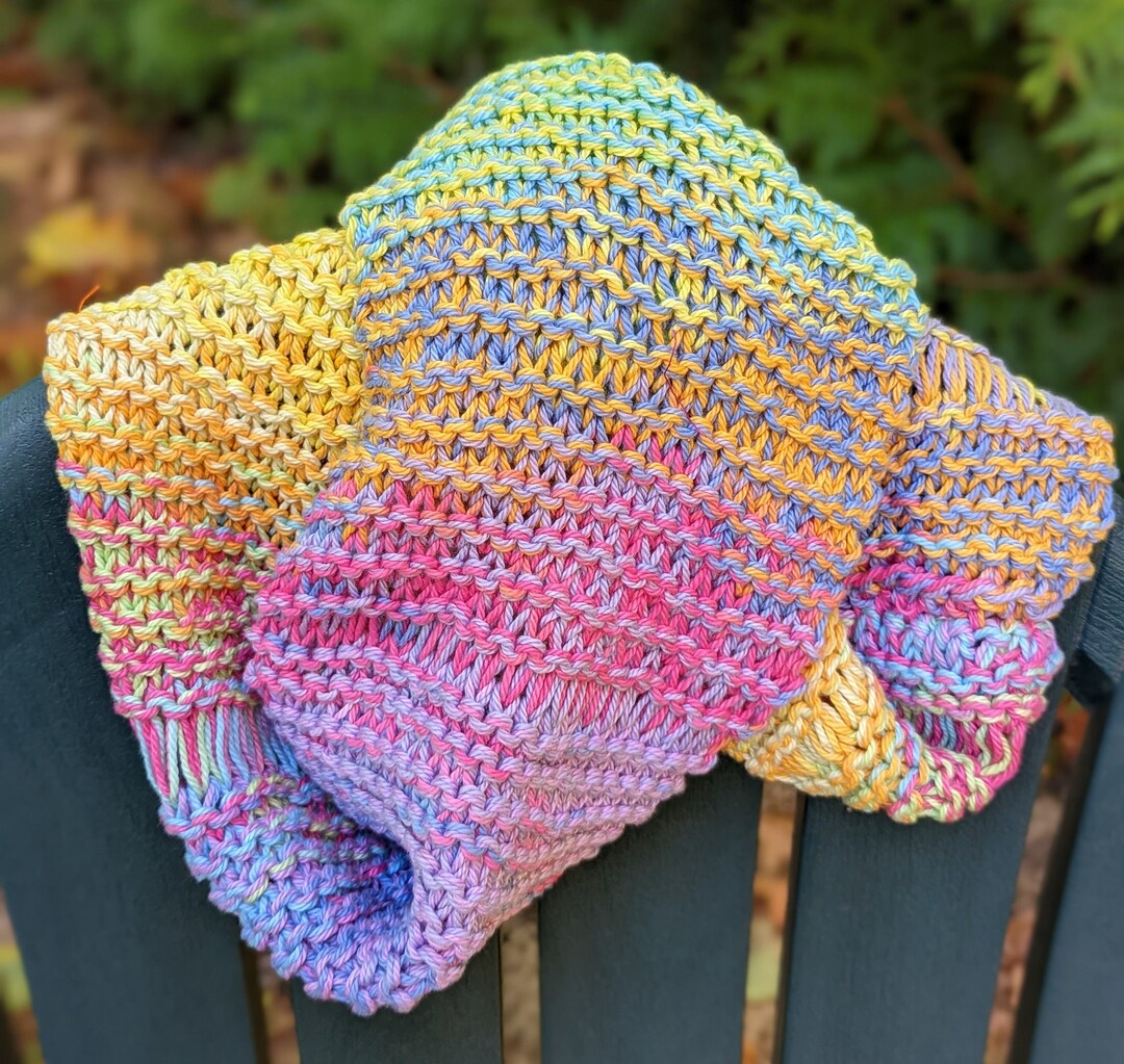 Hand-knit, Infinity Scarf. 100% Cotton. Unisex Scarf. Many Vibrant ...
