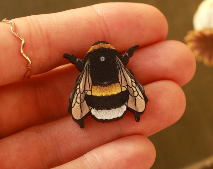 Bumblebee Pin Bumblebee Brooch Wooden Bee Jewellery Bee Keeper Gift ...