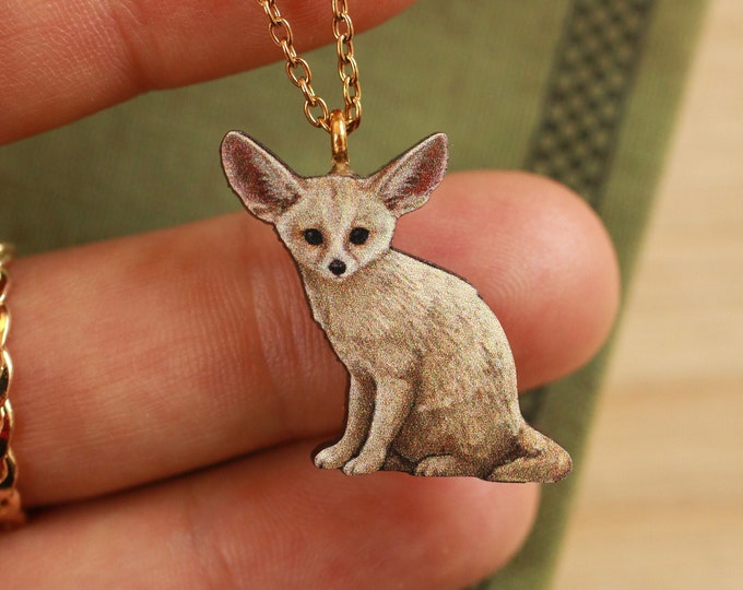 Fennec Fox Necklace Wooden Fennec Fox Pendant Sand Fox Charm Desert Fox ...