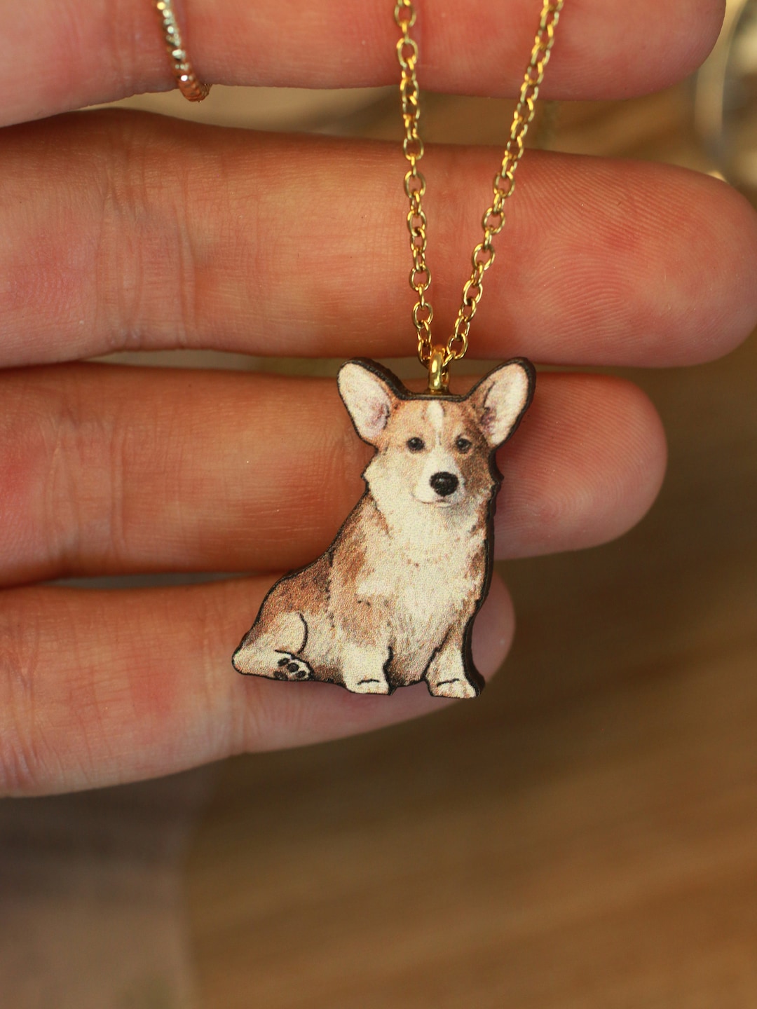 Corgi Necklace Wooden Dog Pendant Dog Owners Gift Corgi Jewellery Gift ...