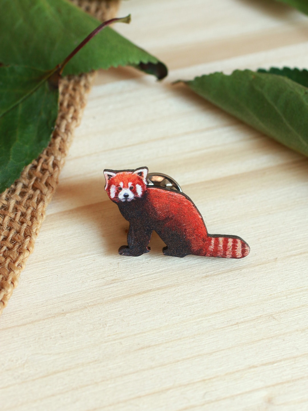Red Panda Pin Red Panda Brooch Wooden Red Panda Pin Jewellery Wooden ...