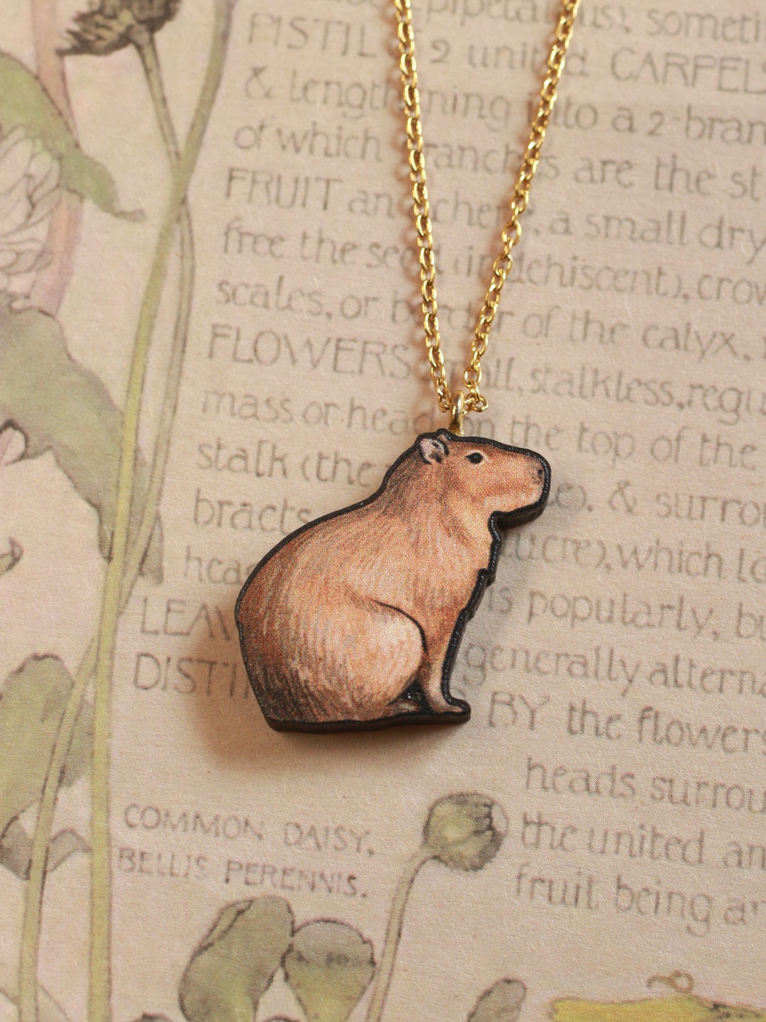 Capybara Necklace Capybara Pendant Wooden Capybara Charm Capybara ...