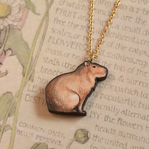 Capybara Necklace Capybara Pendant Wooden Capybara Charm Capybara ...