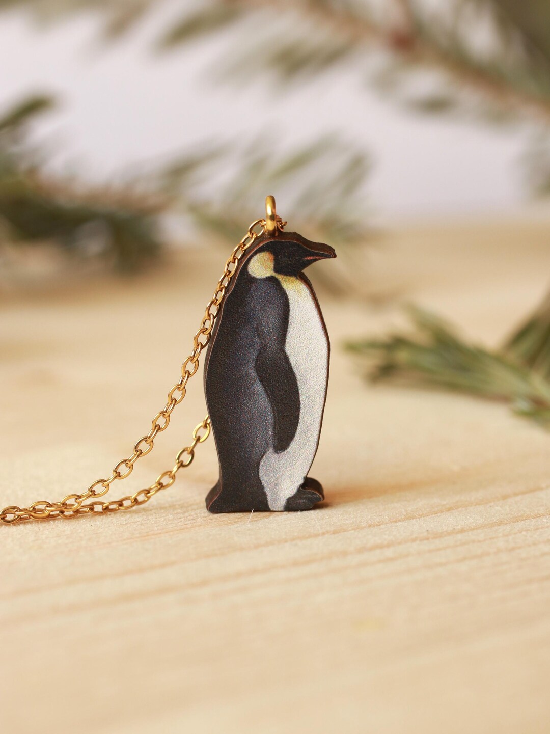 Emperor Penguin Necklace - Wooden Penguin Pendant Emperor Penguin ...