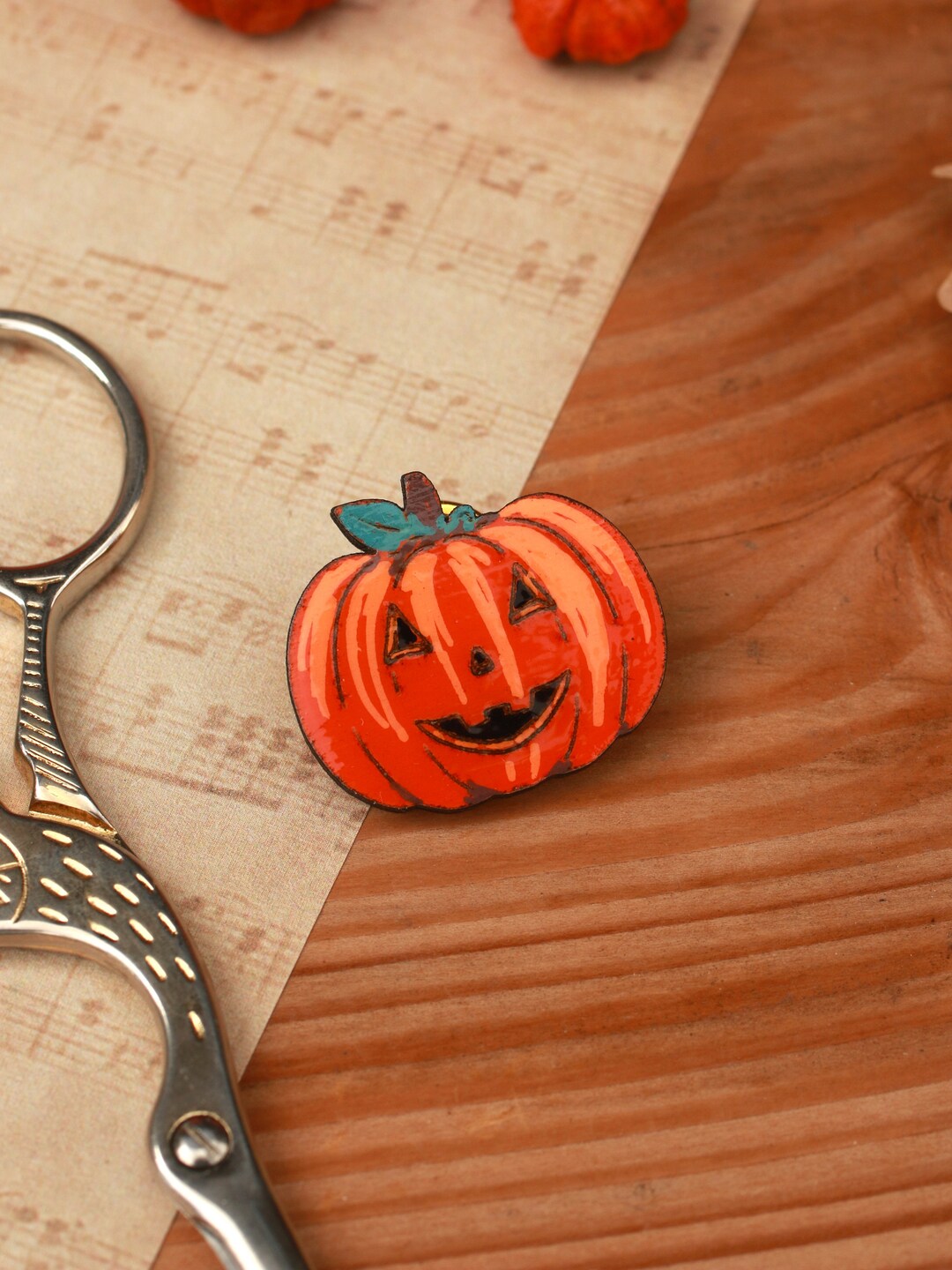 Jack-o'lantern Pin Jack'o Lantern Pumpkin Pin - Etsy