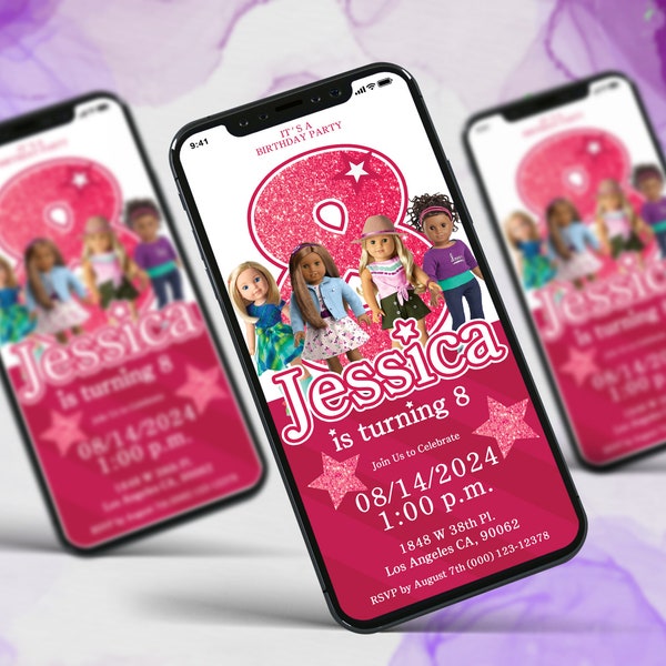 American Girl Invite - Etsy