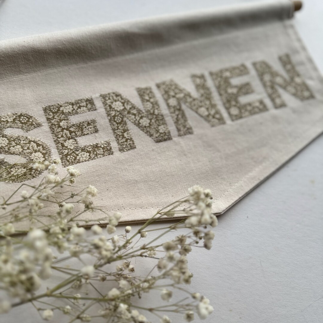 Personalised Wall Hanging Banner, Fabric Pennant for Kids Rooms and ...