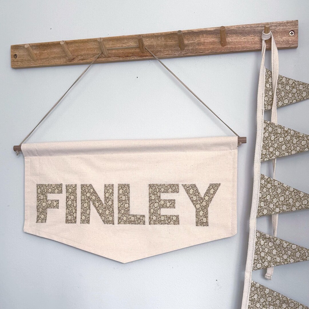 Extra Large Personalised Canvas Pennant for Kids Rooms and Nursery ...