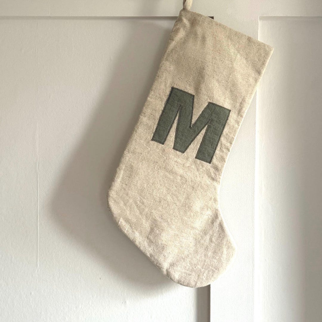 Personalised Initial Linen Christmas Stocking for Children and All the ...