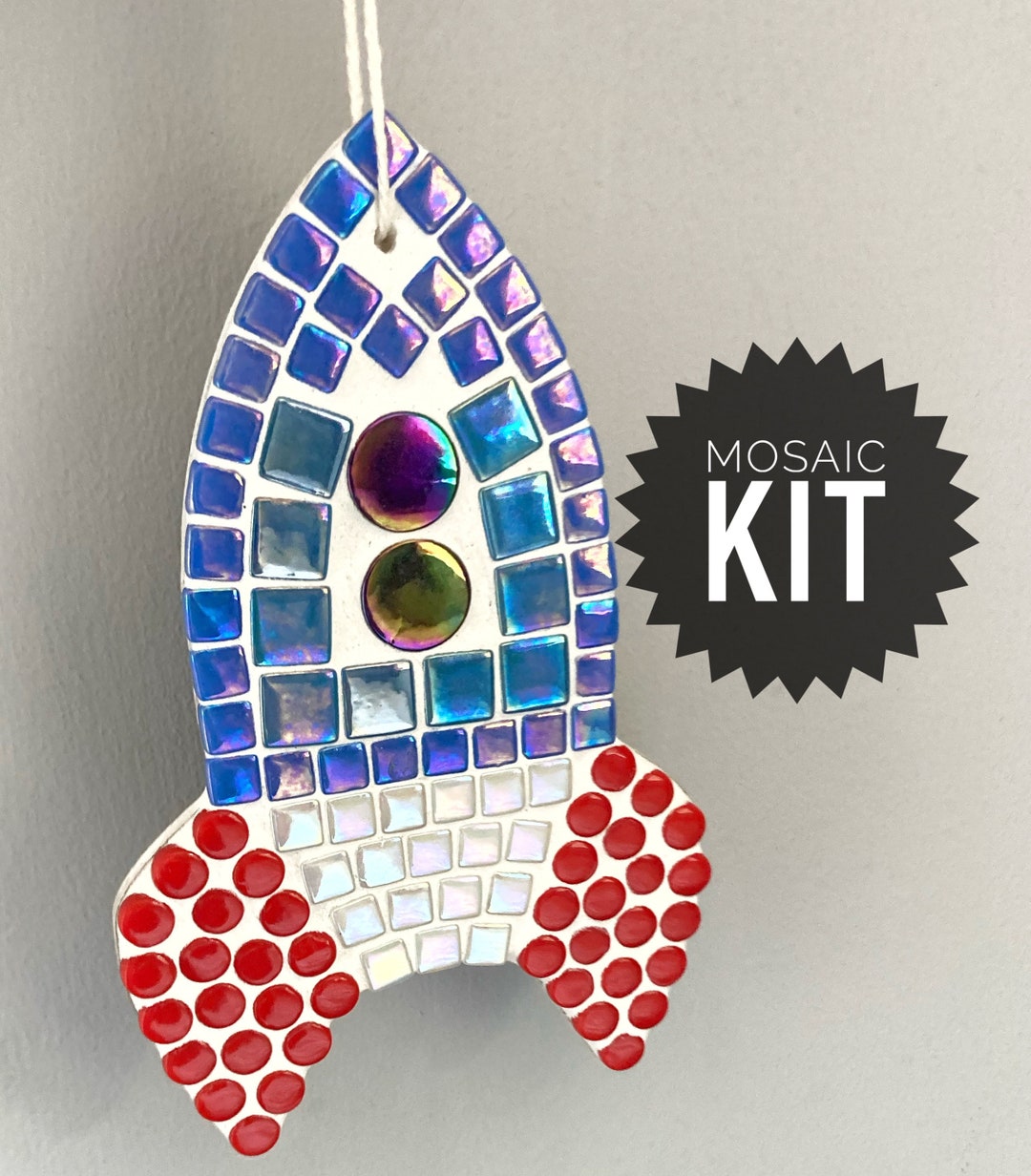 Rocket Mosaic Kit Make Your Own Mosaic DIY Craft Kit Space Gift Idea ...
