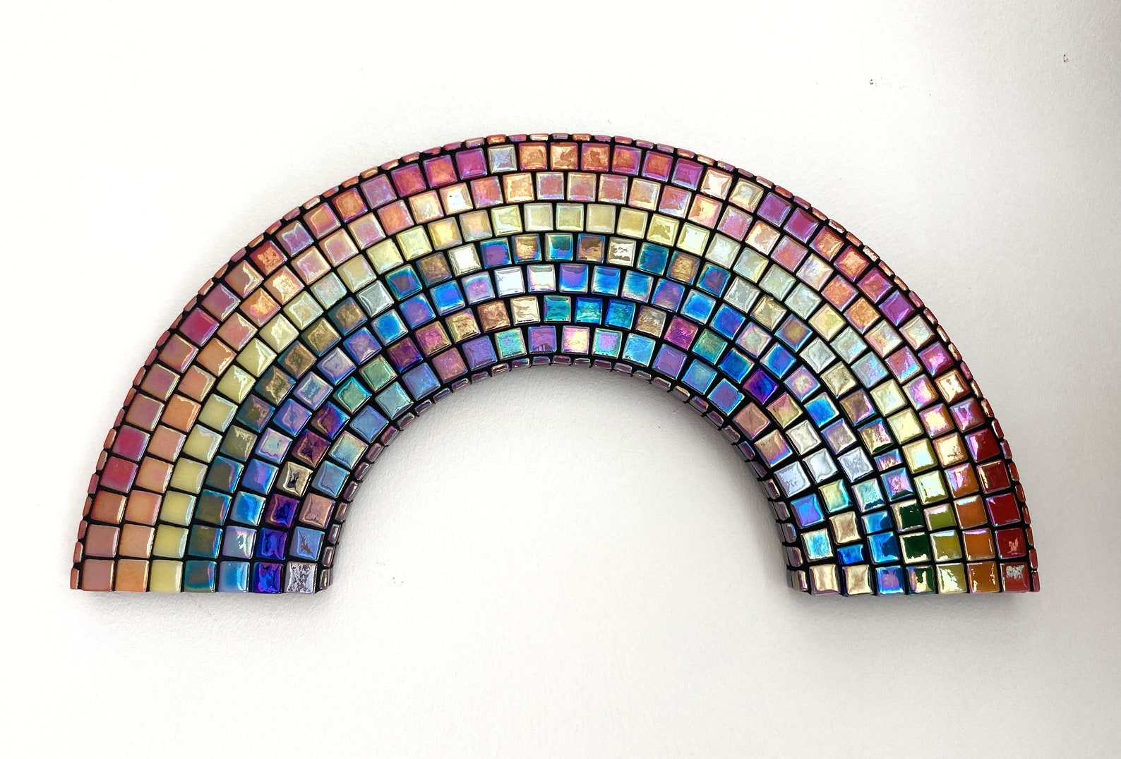 Handmade Rainbow Mosaic Wall Art With Black Grout Wall Art - Etsy UK