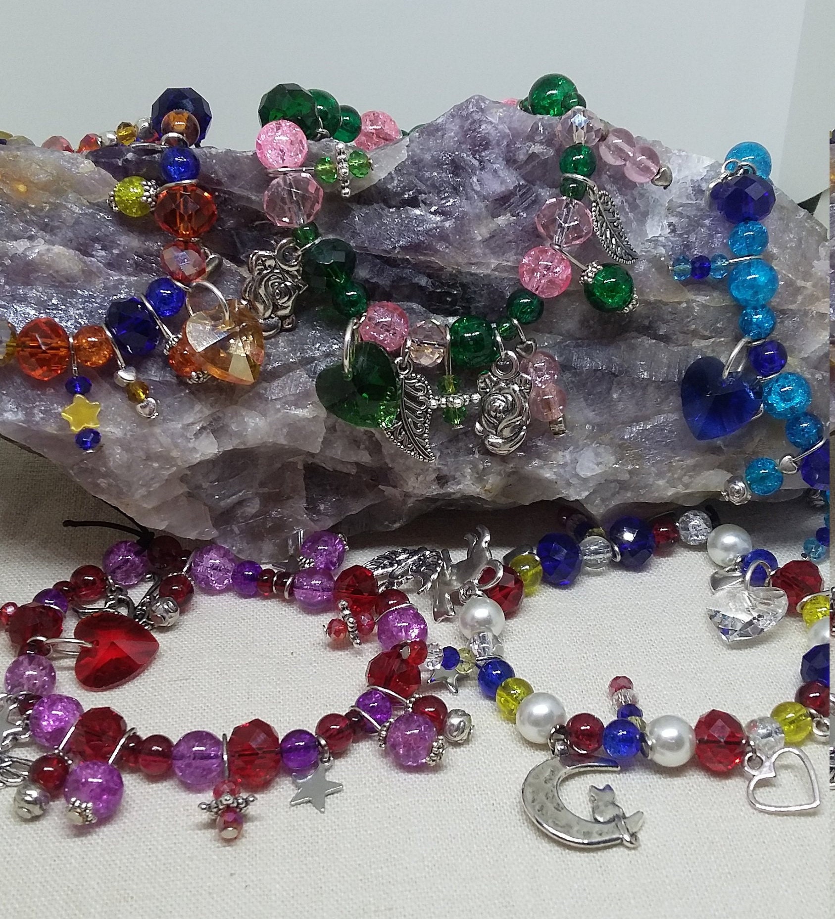 Pink and Green Sailor Jupiter Charm Bracelet - Etsy