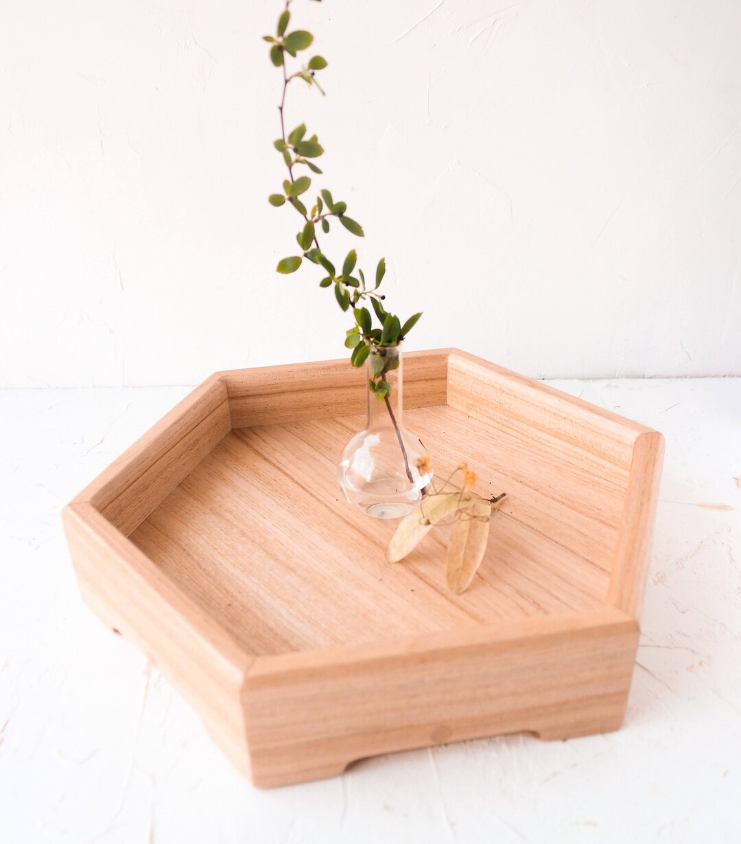 Wood Geometric Tray Hexagon Tray With Handles Modern Tray - Etsy