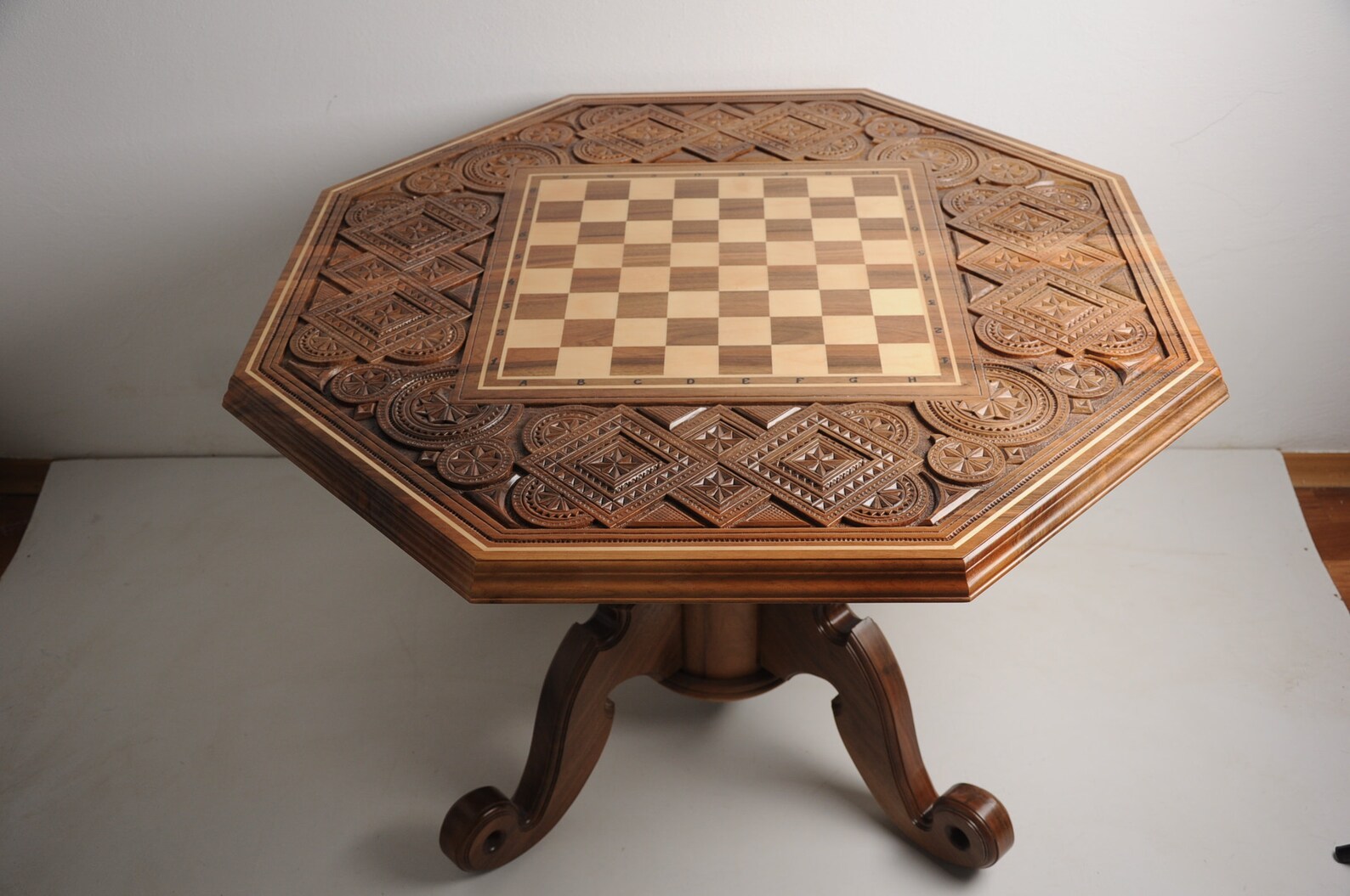 Large Hand Carved Chess Set Walnut Wooden Chess Board Set - Etsy