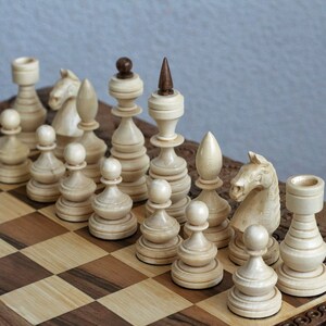 Hand Carved Decorative Chess Large Wood Chess Set 3 in 1 Сhess - Etsy