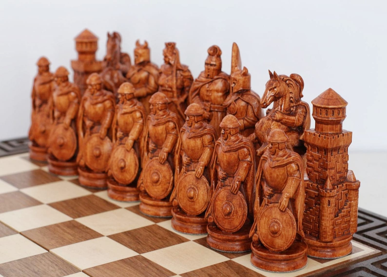 Large Wood Carving Chess Pieces With Box Luxury Wooden Chess - Etsy Canada