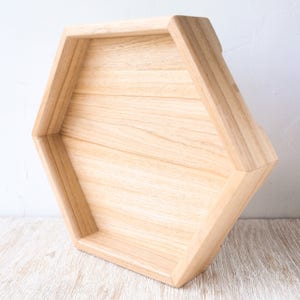 Wood Geometric Tray Hexagon Tray With Handles Modern Tray - Etsy