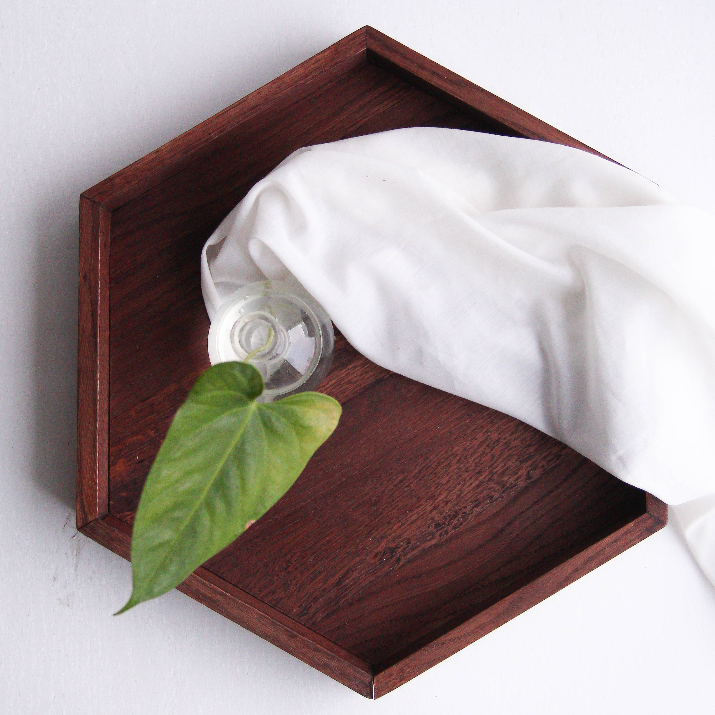 Wood Geometric Tray Hexagon Tray With Handles Modern Tray - Etsy