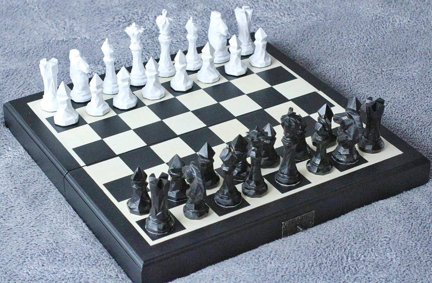 Wood carving chess pieces Weighted Staunton chess set | Etsy