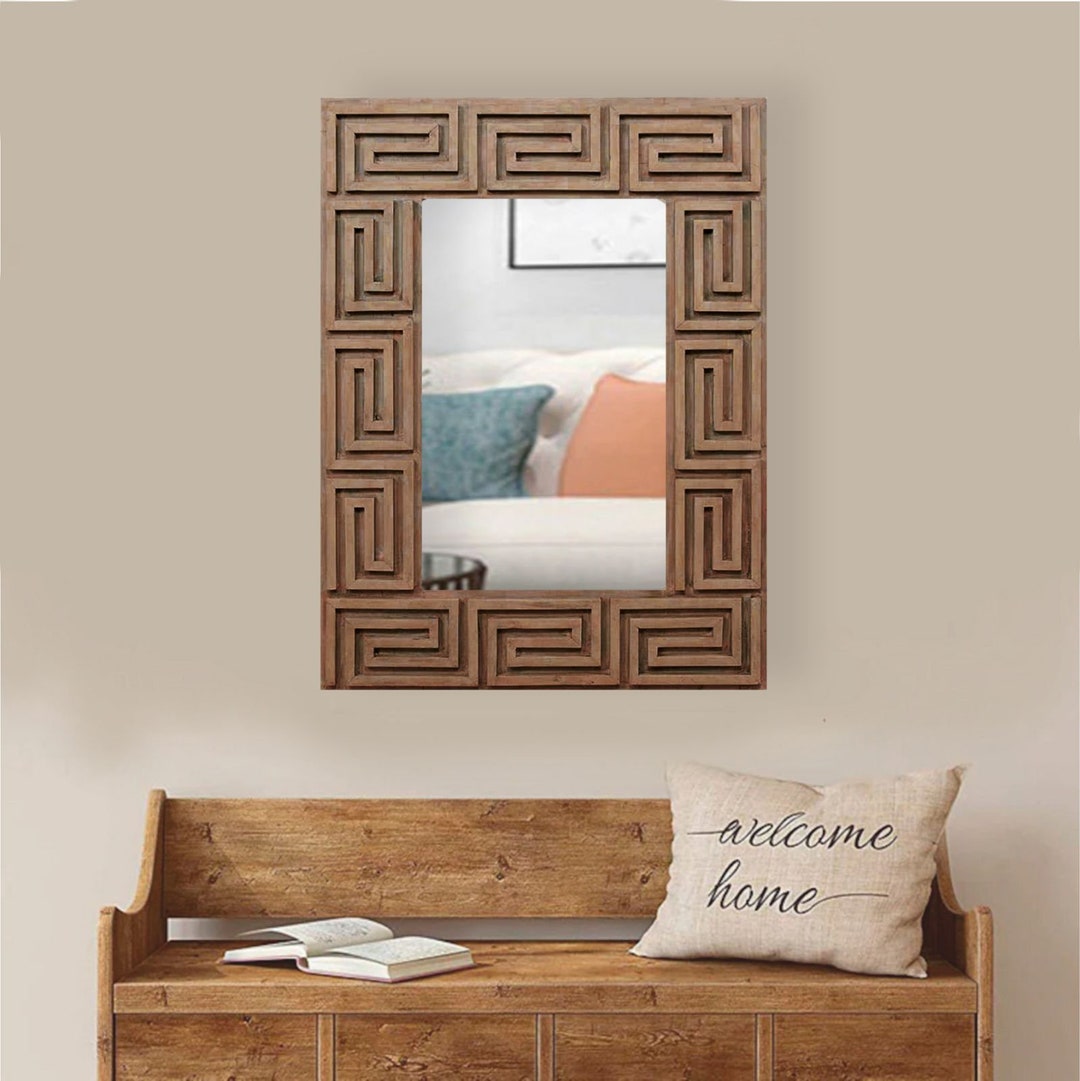 Modern Greek Mirror for Wall Décor, Ornate Small Wall Mount Mirror ...