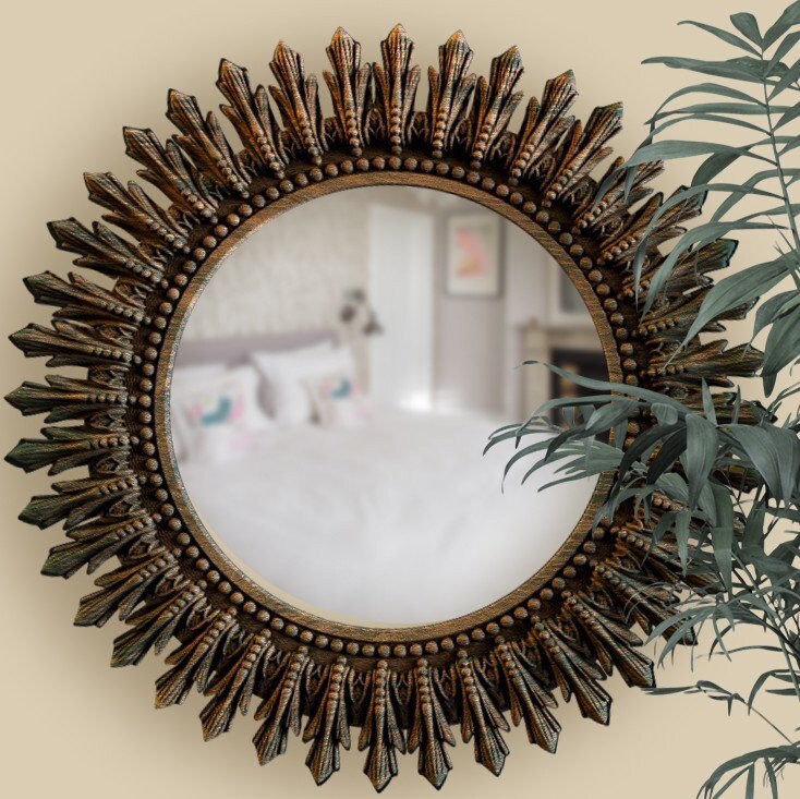 Sunburst Boho Mirror Large Sun Mirror for Wall Décor Ornate - Etsy