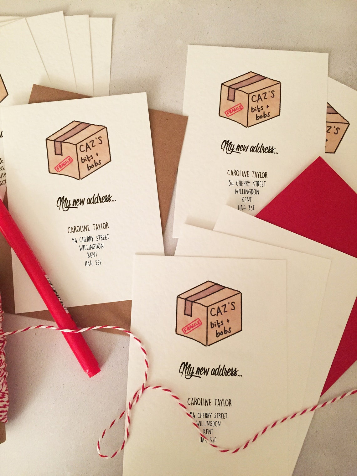 Personalised New Address Cards - Etsy UK