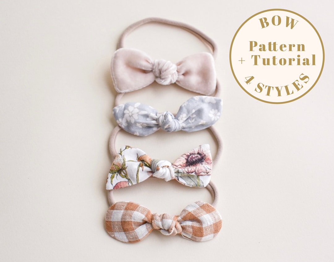 Knot Hair Bow Pattern, 4 Styles PDF Baby Bow Pattern, DIY Hair Bow ...