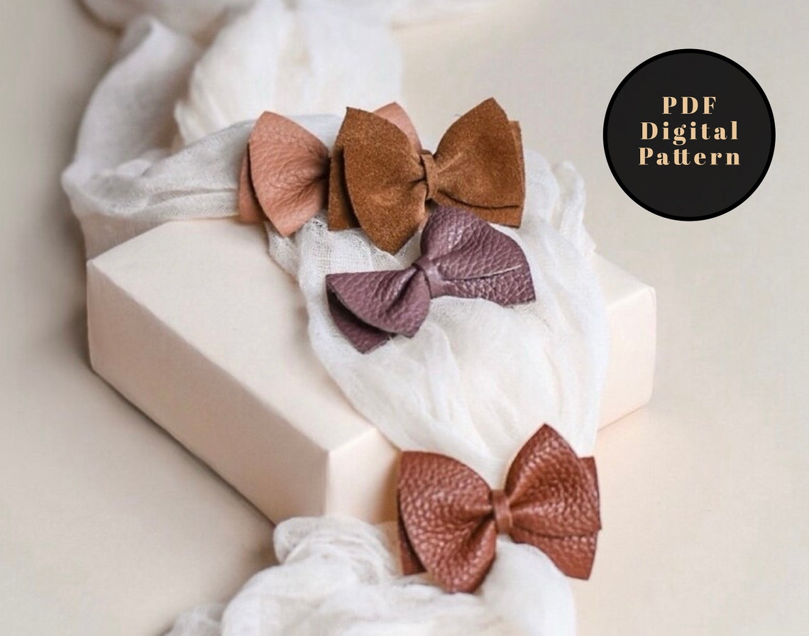 Leather Hair Bow Pattern PDF Baby Bow Pattern No Sew DIY - Etsy