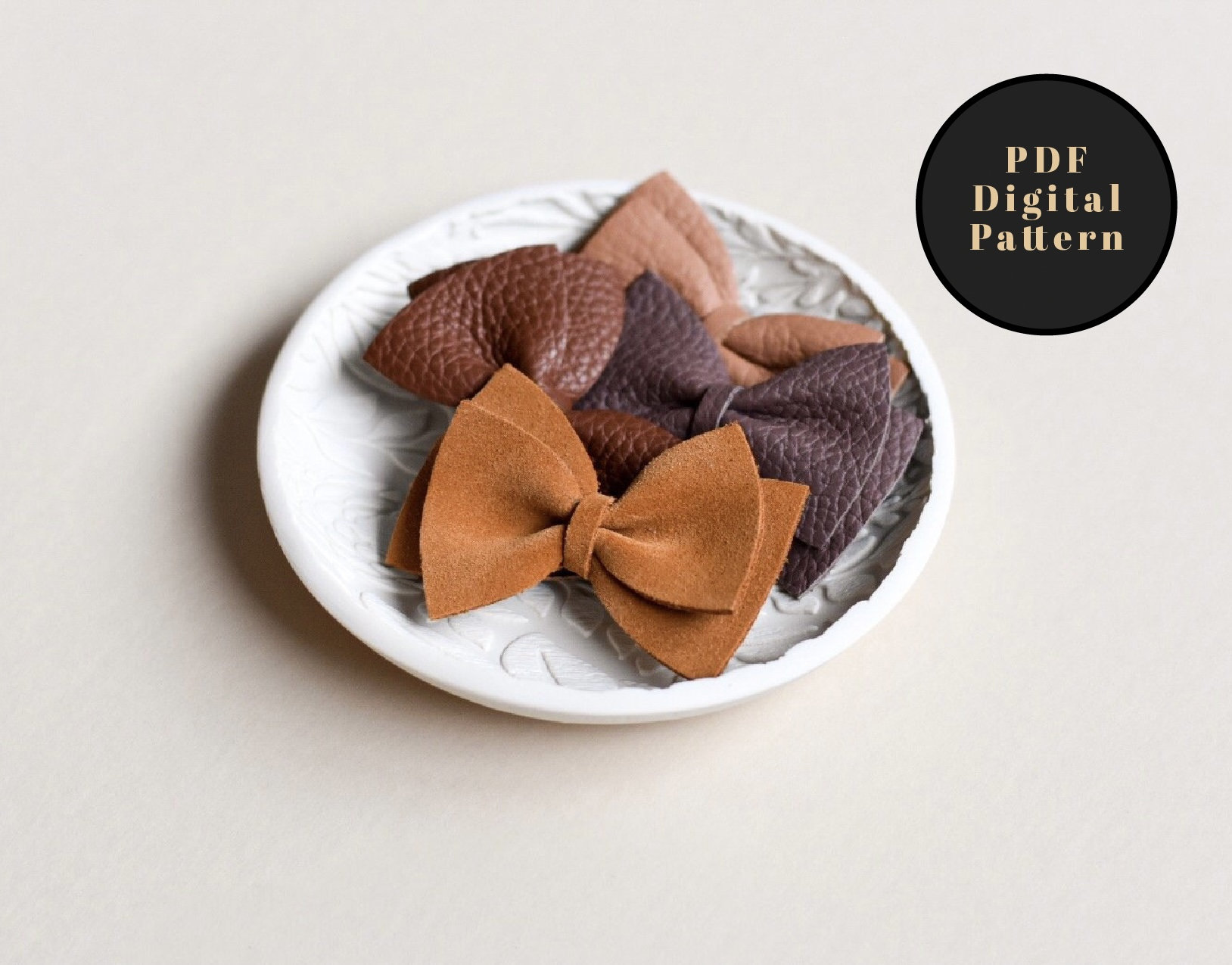 Leather Hair Bow Pattern PDF Baby Bow Pattern No Sew DIY - Etsy