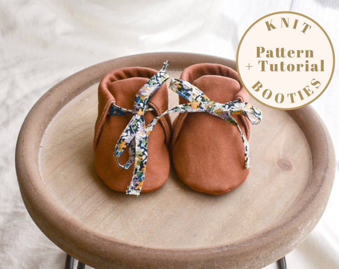 Knit Booties Pattern, 4 Sizes PDF Baby Shoe Pattern, DIY Baby Shoe ...