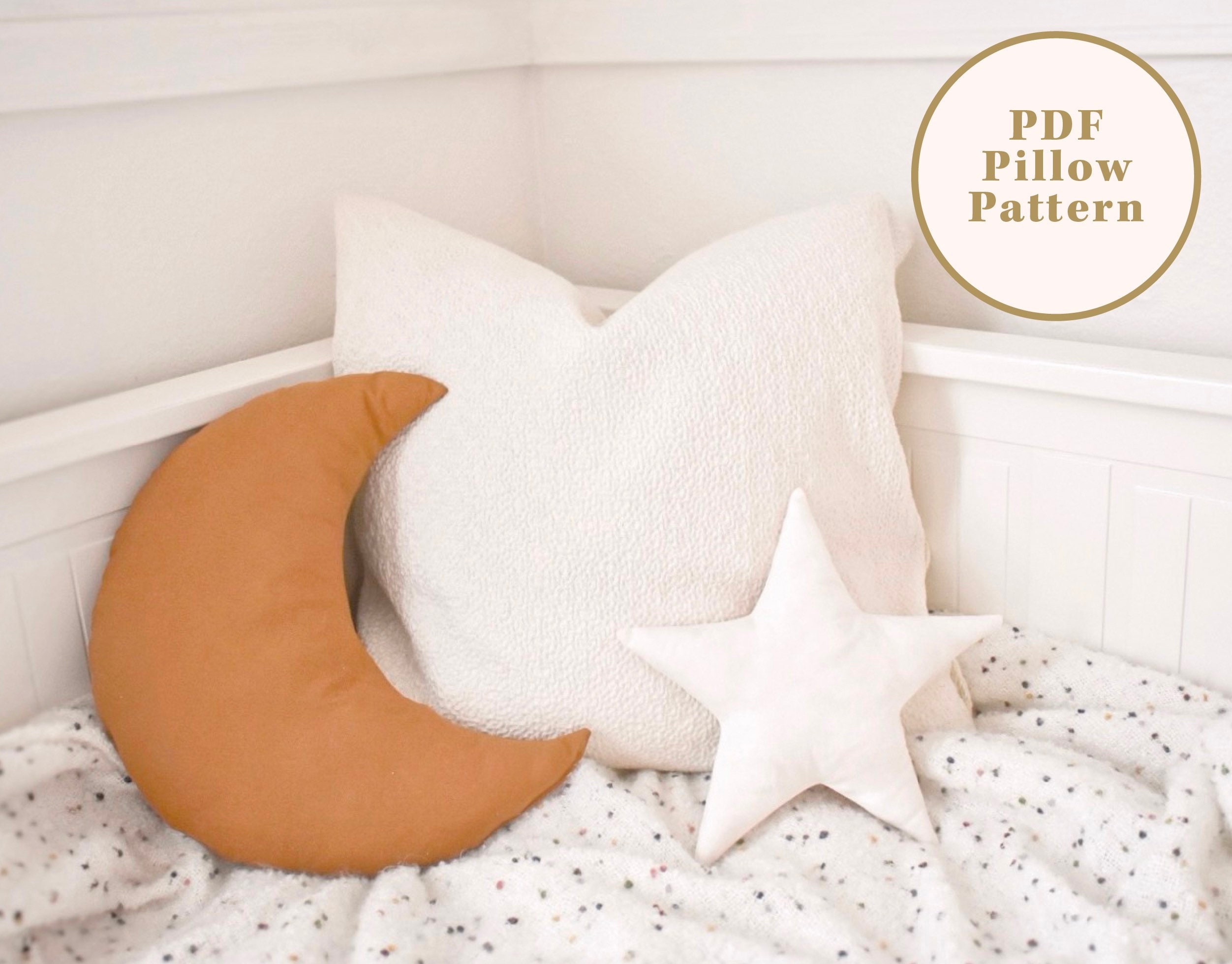 Pillow Pattern 3 Shapes PDF Baby Pillow Pattern DIY Moon | Etsy