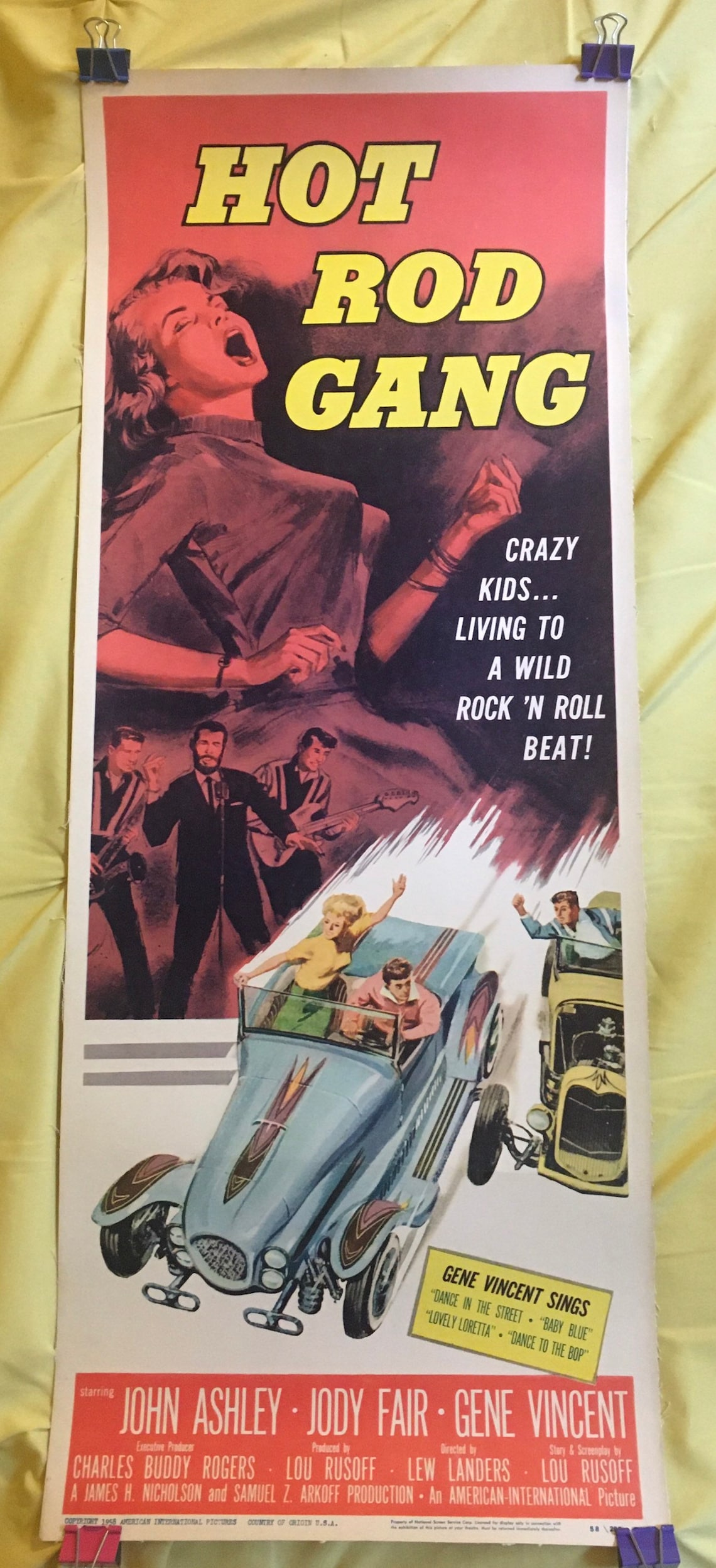 An Original Vintage Linen Backed Insert Movie Poster Measures 14 X 36 ...