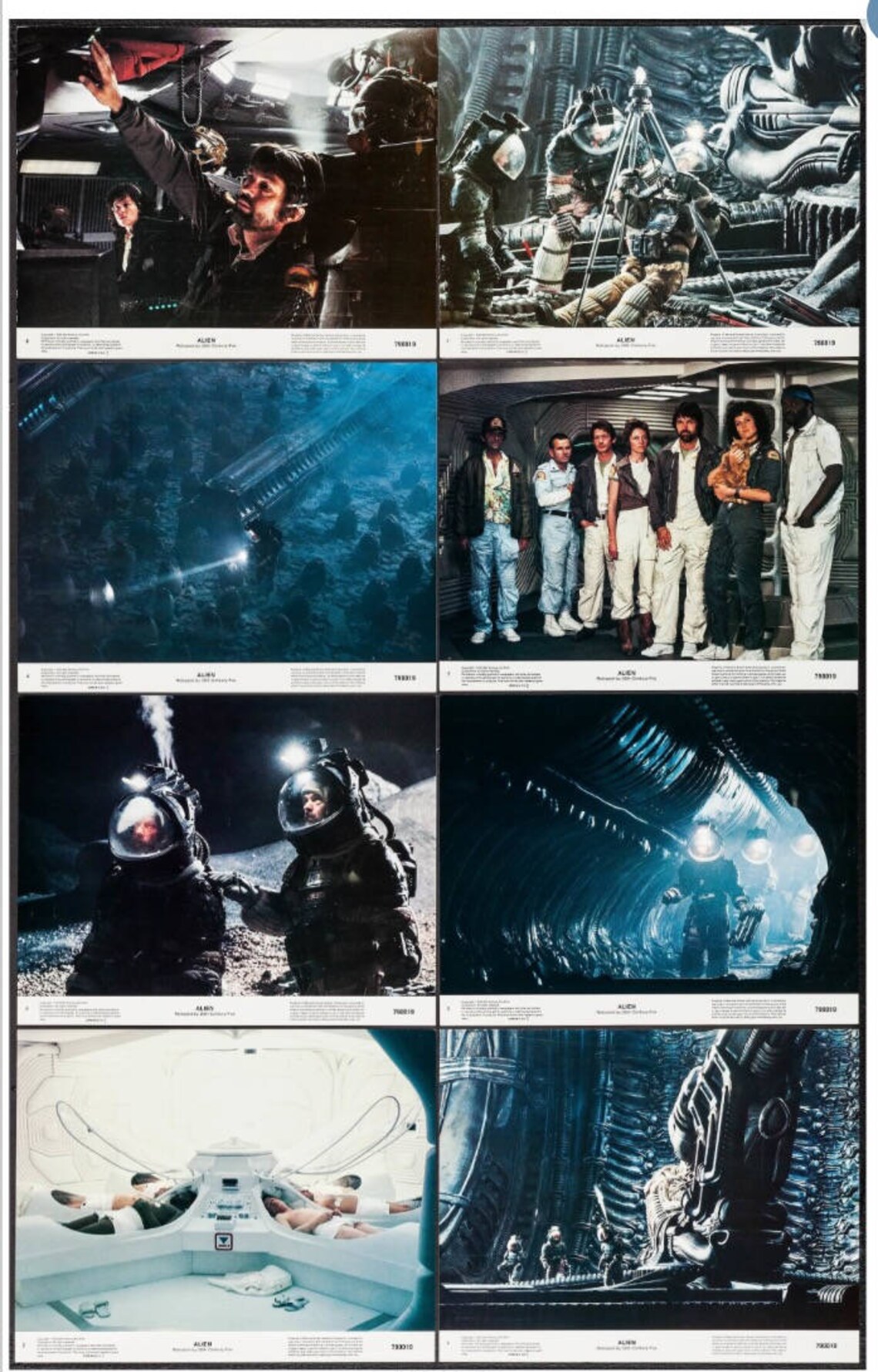 Alien Lobby Card Set, 8 11 X 14 Original Cards for the Movie Depicting ...