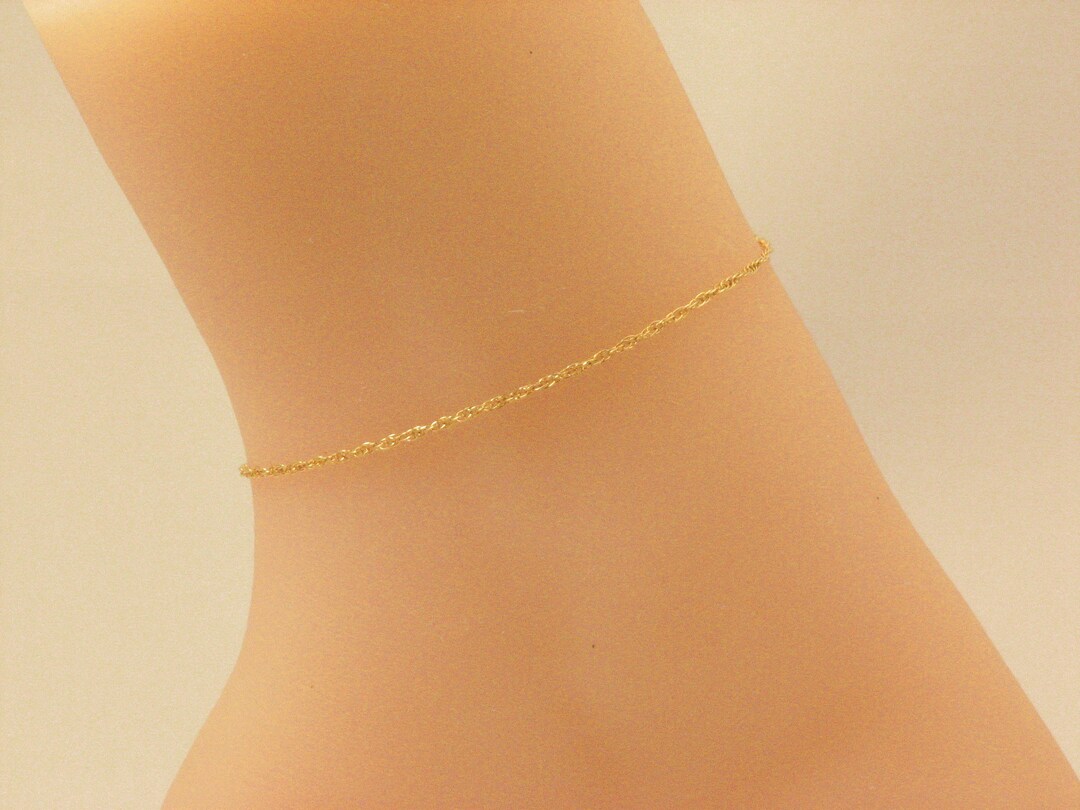 Gold Rope Anklet, Anklet Chain, Summer Anklet, Minimal Thin Anklet ...
