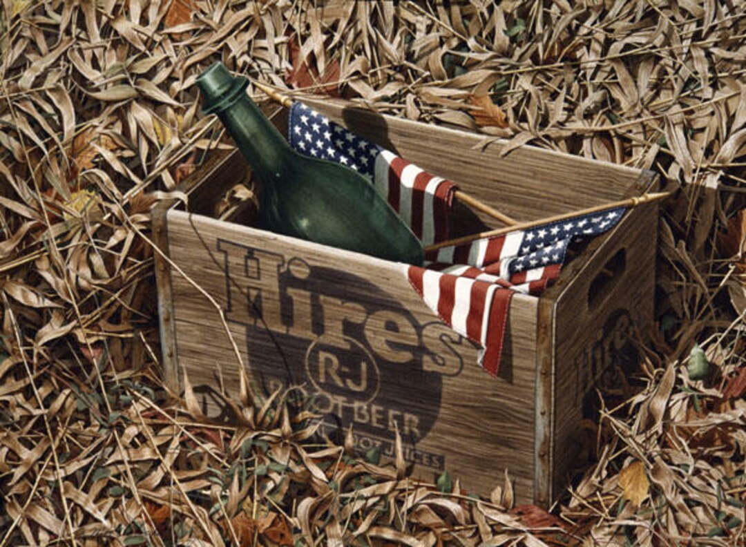 Hires Root Beer Box: Dry Grasses, Rusty Metal Bands on a Hires Root ...