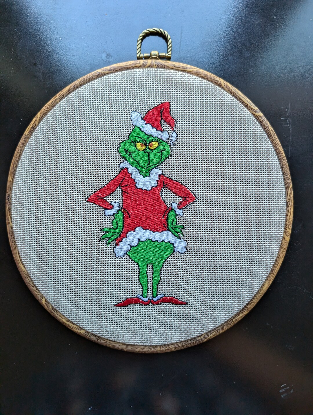 Grinch Screen Sun Catcher Machine Embroidered - Etsy