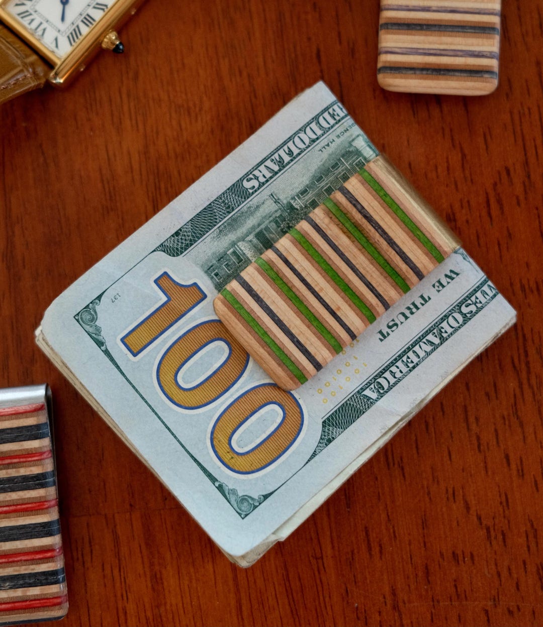Recycled Skateboard Money Clip | Handmade Wood Wallet Accessory ...