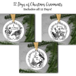 Twelve Days of Christmas Ornaments - Christian Christmas Ornament Set ...