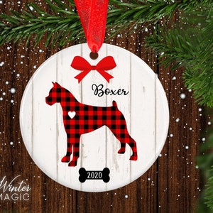 Boxer Ornaments Boxer Christmas Ornament Boxer Gift Personalized Boxer ...