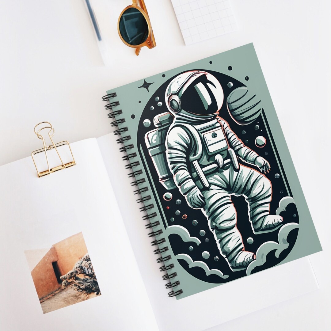 Spiral Notebook - Ruled Line | Astronaut Adventure Notebook - Cosmic ...