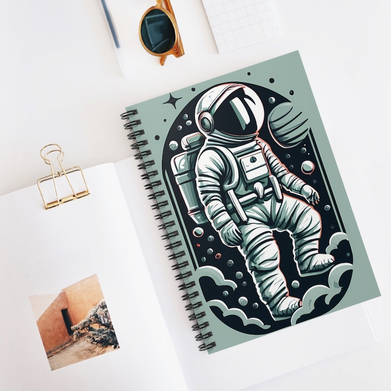 Spiral Notebook - Ruled Line | Astronaut Adventure Notebook - Cosmic ...