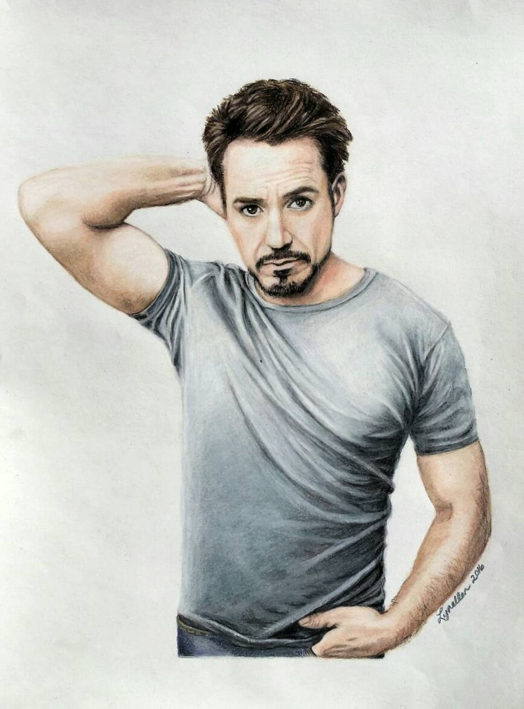 ORIGINAL Colored Pencil Portrait RDJ - Etsy