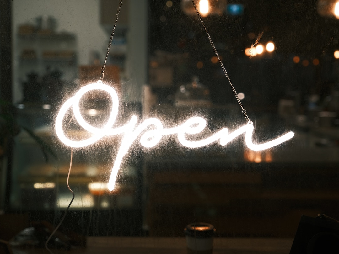 Hineon Warm White Neon OPEN Sign for Business 20"x9" Modern LED Open ...