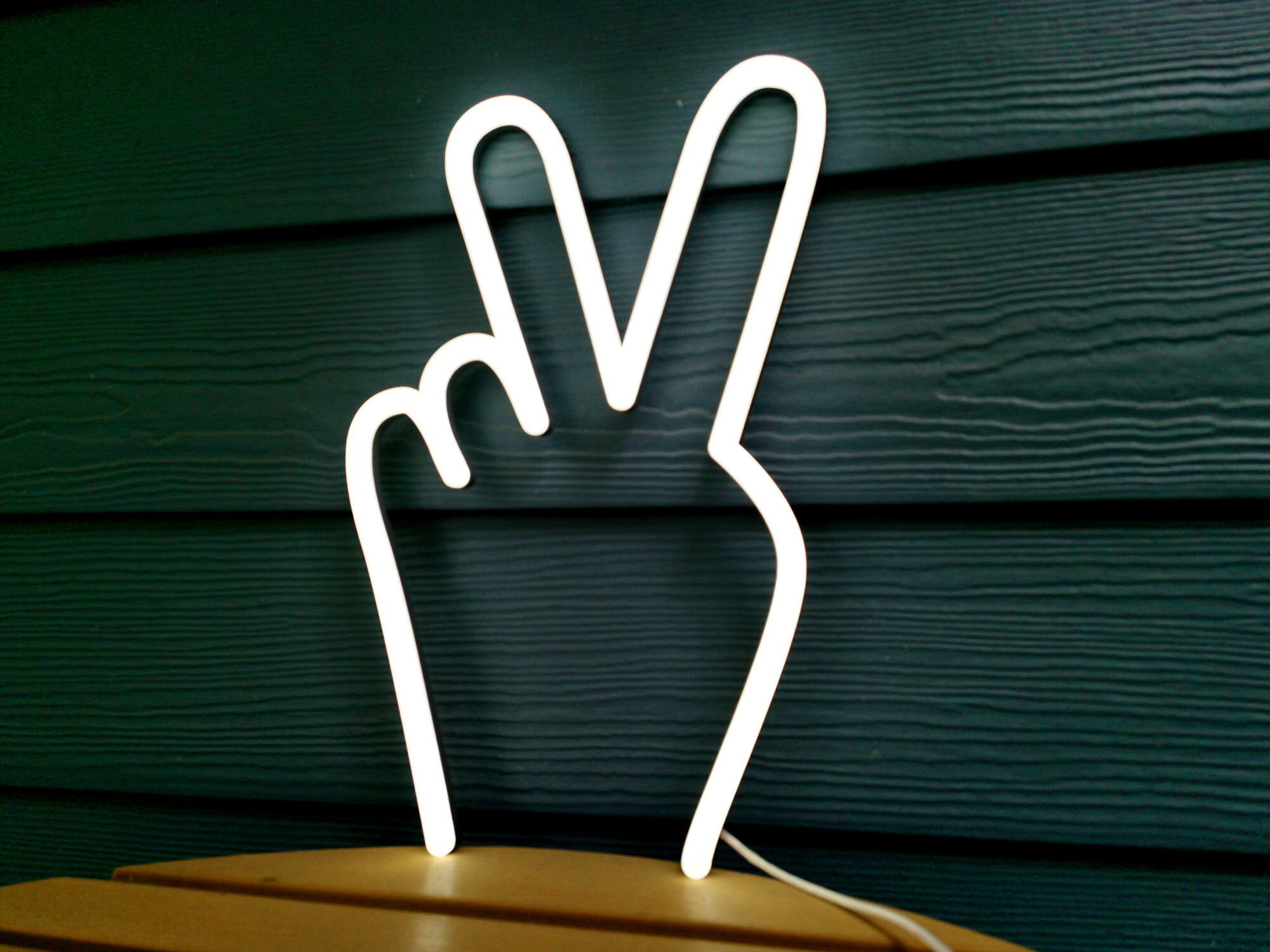Peace Hand Victory Neon Sign World Love and Peace Symbol LED | Etsy